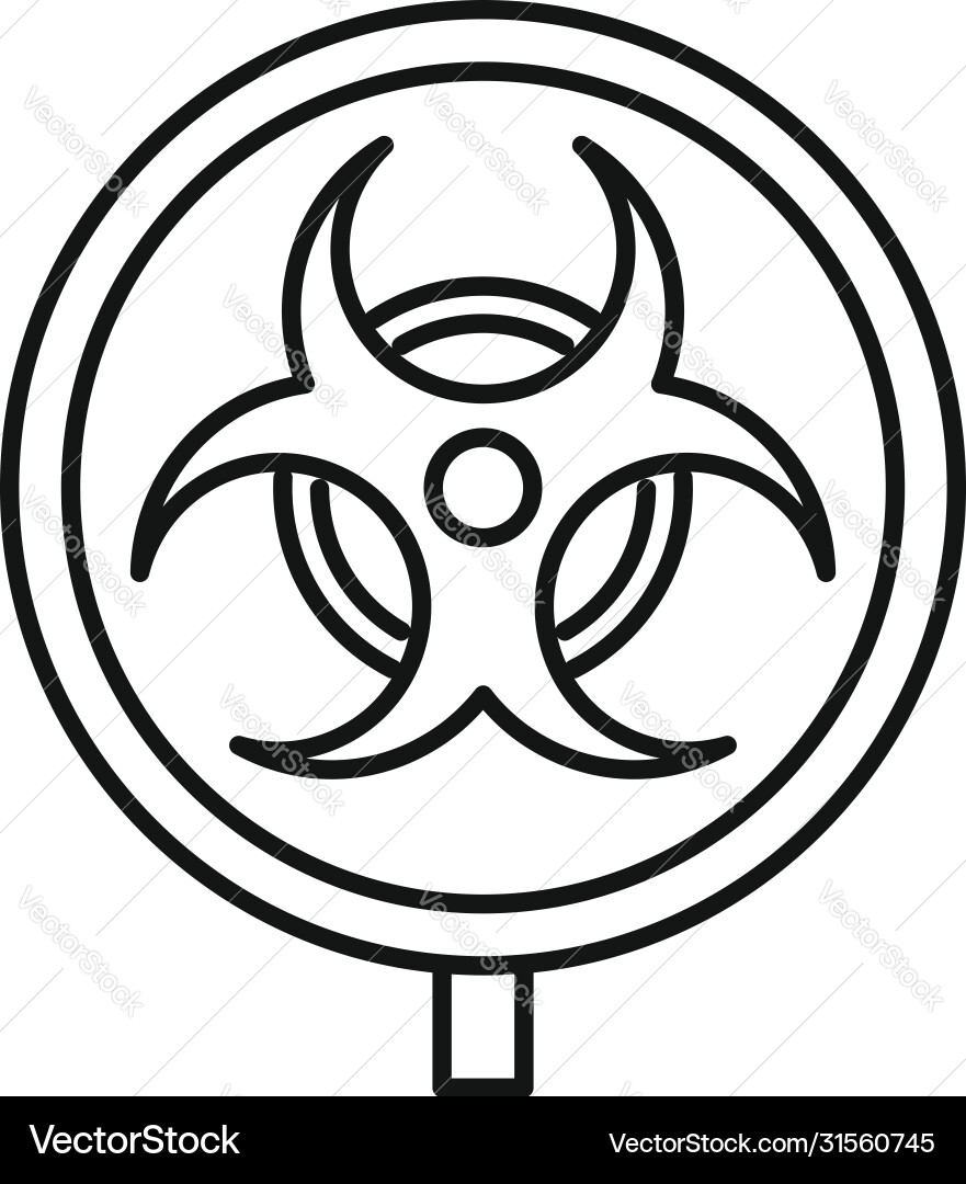 Hazard zone sign icon outline style Royalty Free Vector