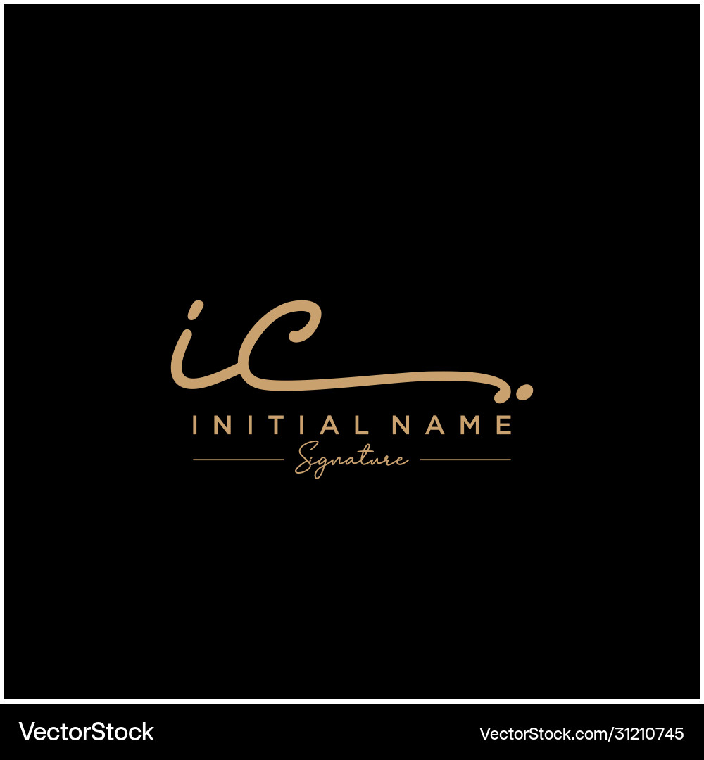 Letter ic signature logo template Royalty Free Vector Image