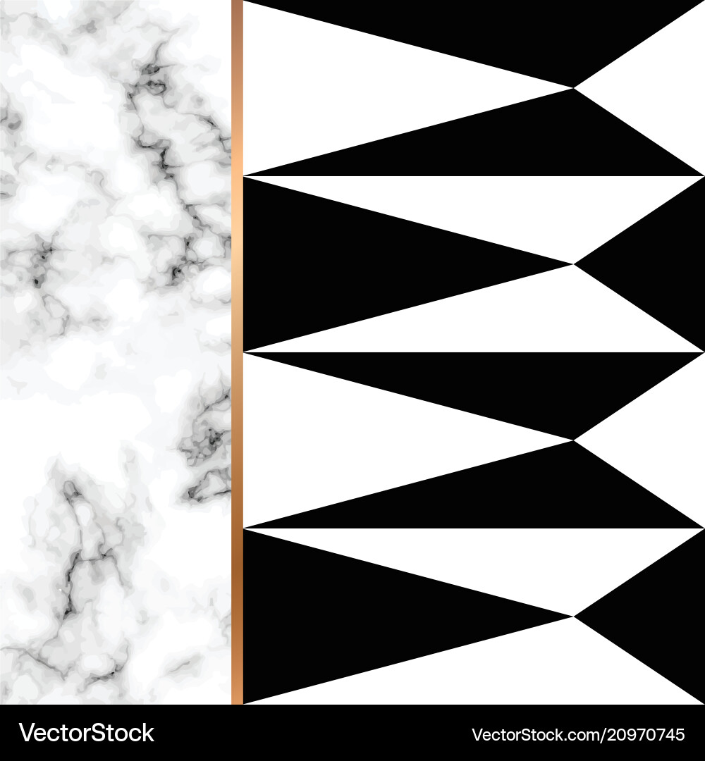 Marble texture design with golden geometric lines Vector Image