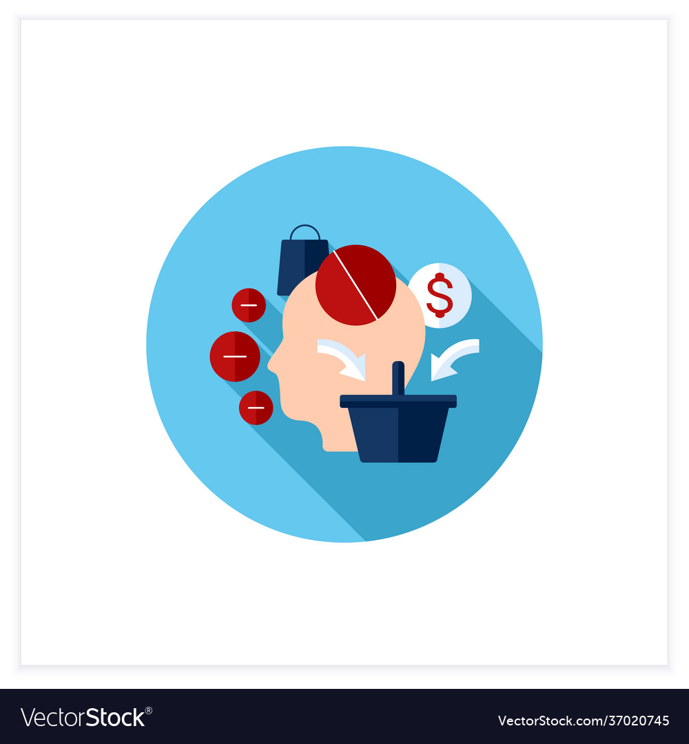 Mindless spending flat icon Royalty Free Vector Image