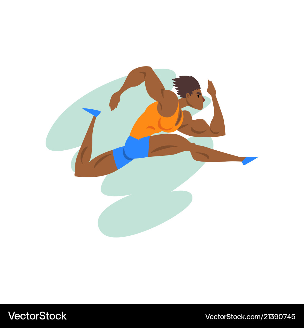 Muscular athlete man running professional Vector Image