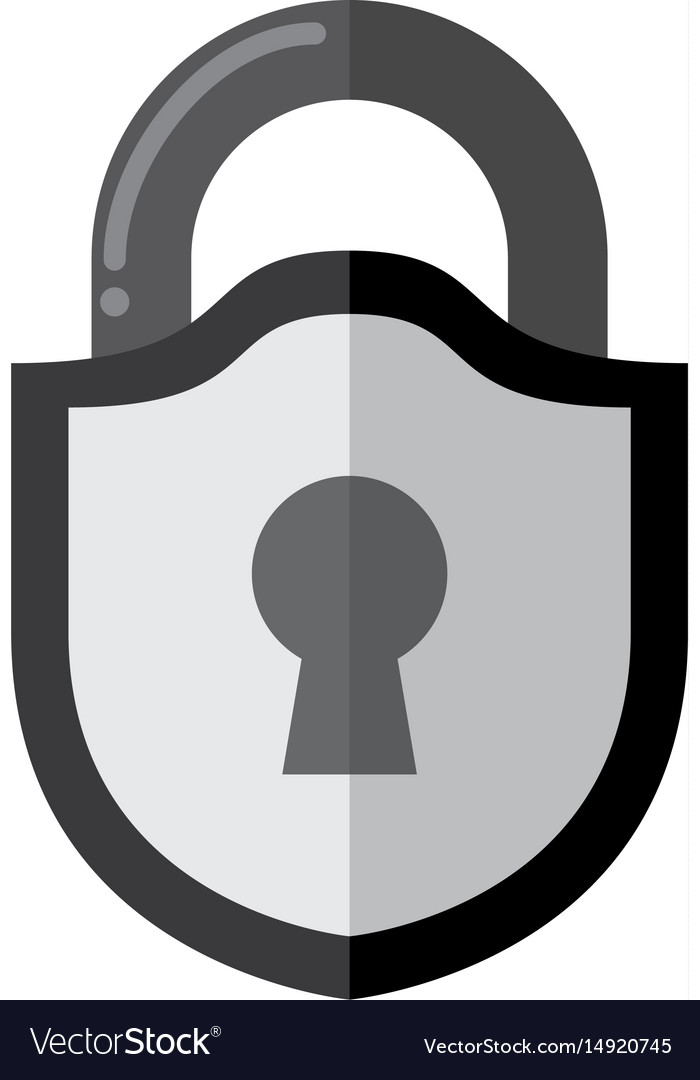 Padlock security shield Royalty Free Vector Image