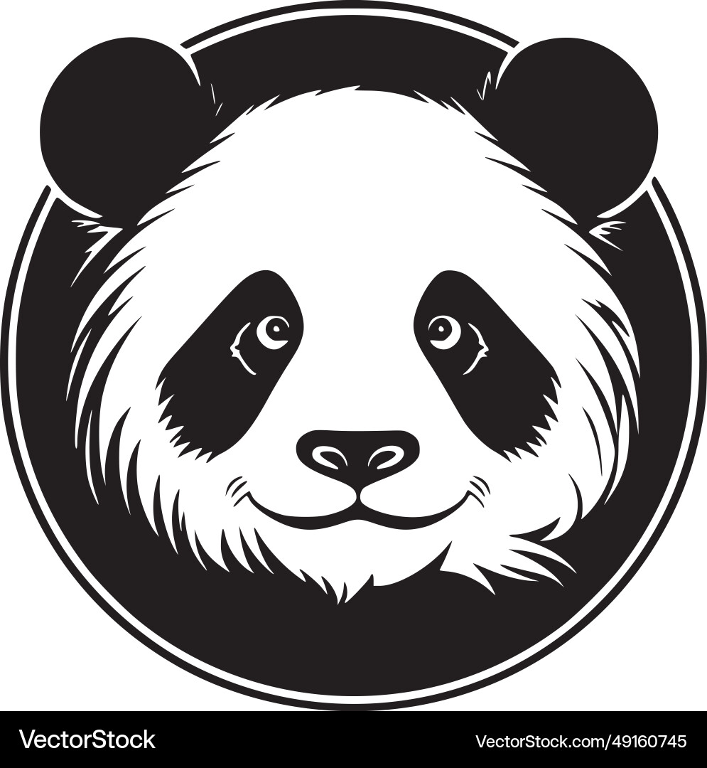 Panda - black and white isolated icon Royalty Free Vector
