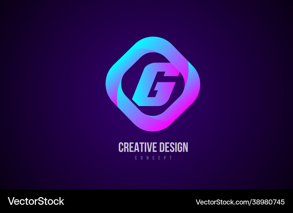 Pink g alphabet letter logo icon creative design Vector Image