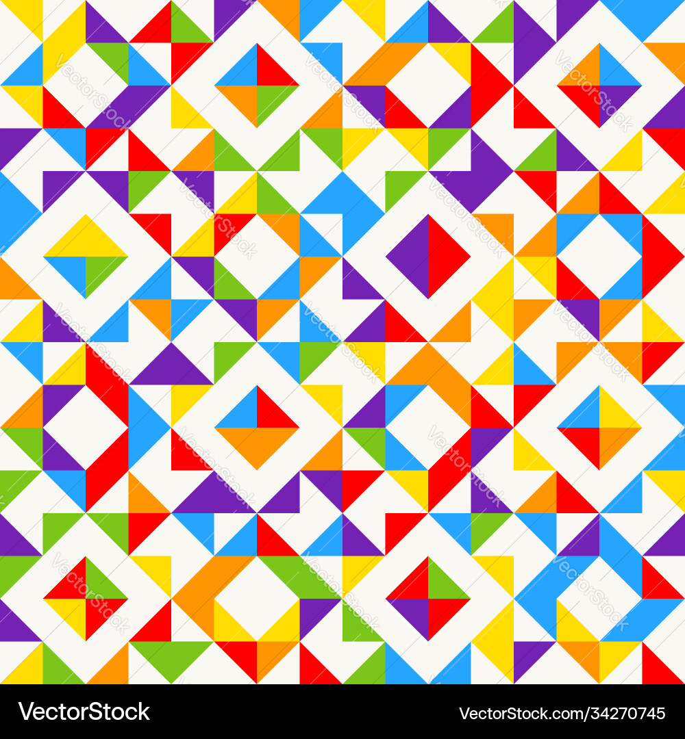 Rainbow mosaic tiles abstract geometric Royalty Free Vector