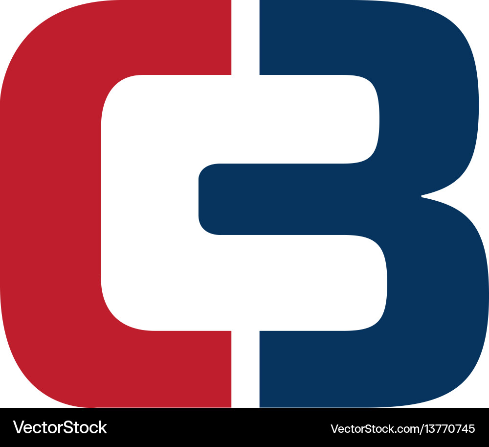 Strong elegant letter cb symbol concept Royalty Free Vector