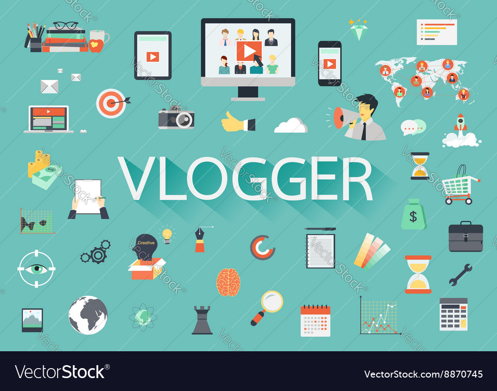 Vlogger Royalty Free Vector Image - VectorStock