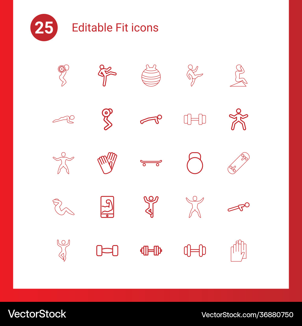 25 fit icons Royalty Free Vector Image - VectorStock