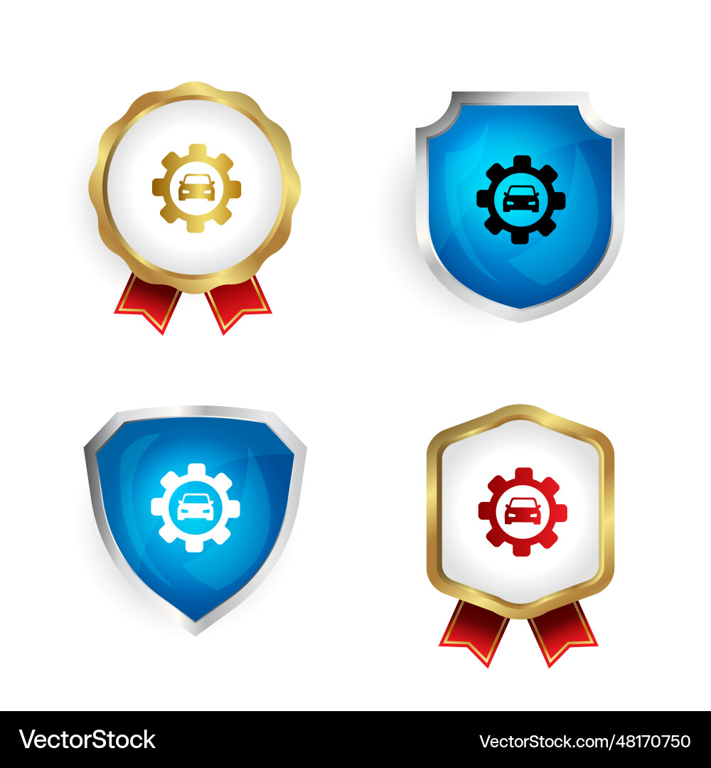 Abstract car settings badge and label collection Vector Image
