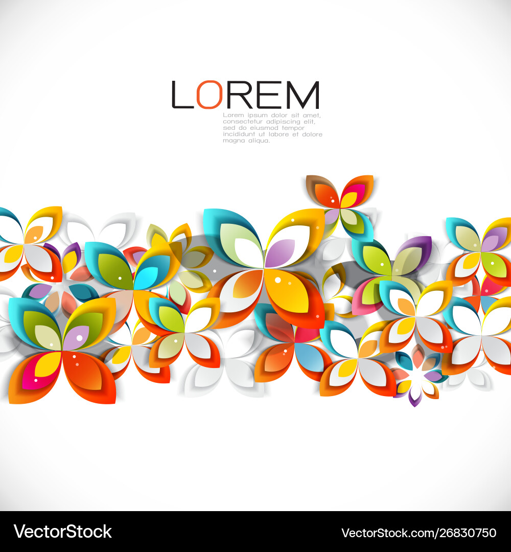 Colorful blossom flowers pattern strip Royalty Free Vector