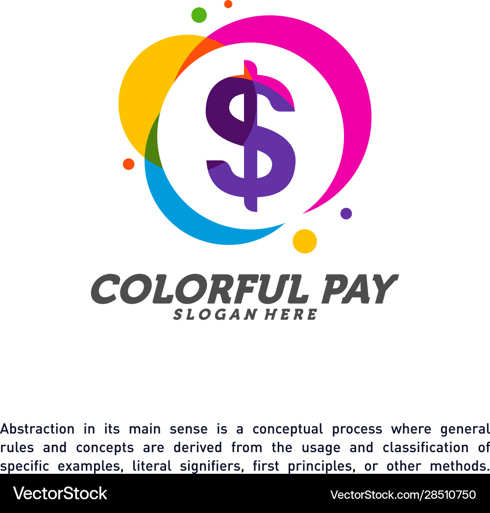 Colorful money logo template design creative Vector Image