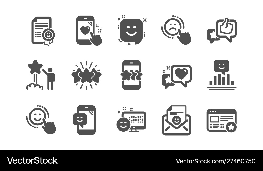 Feedback icons user opinion customer service Vector Image