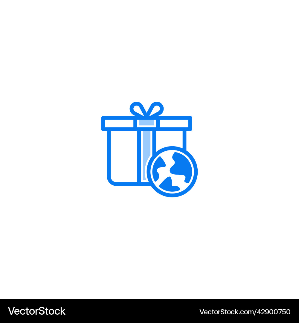 Global shipping filled line icon linear style Vector Image