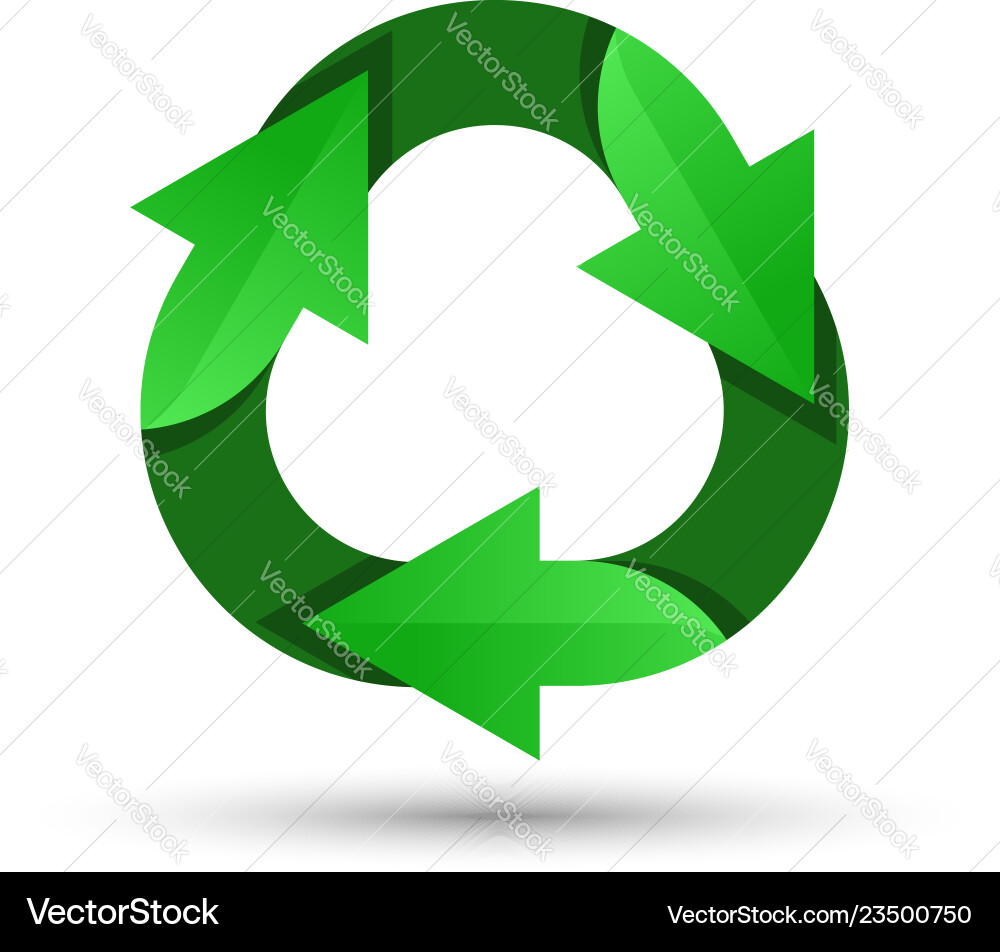 Green recycling logo Royalty Free Vector Image
