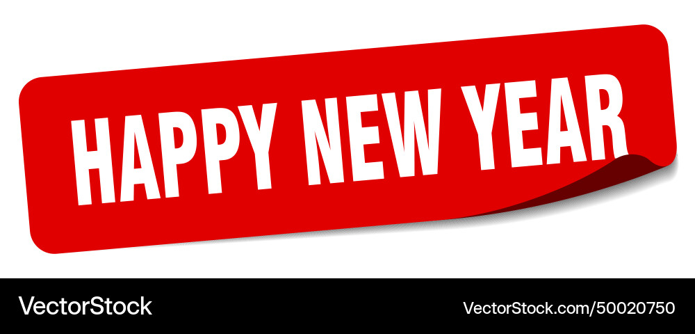 Happy new year sticker label Royalty Free Vector Image