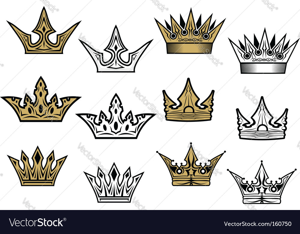 Heraldic crowns Royalty Free Vector Image - VectorStock