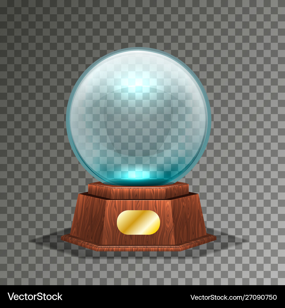 Isolated magic or crystal ball on transparent Vector Image