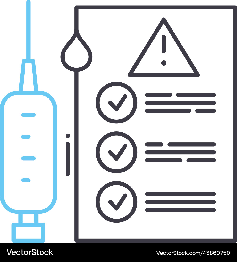 Mandatory vacination line icon outline symbol Vector Image