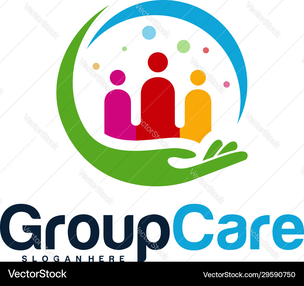 People care logo designs concept group Royalty Free Vector