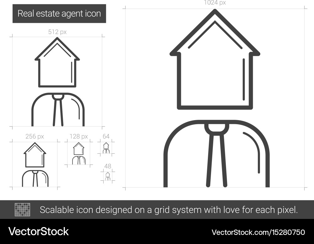 Real estate agent line icon Royalty Free Vector Image