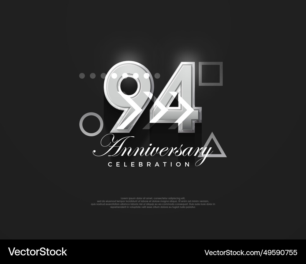 94th anniversary number modern elegant and simple Vector Image
