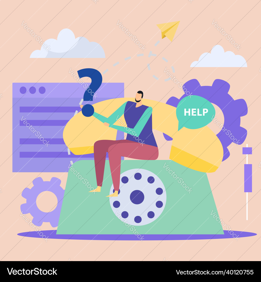 Client support service concept flat design Vector Image