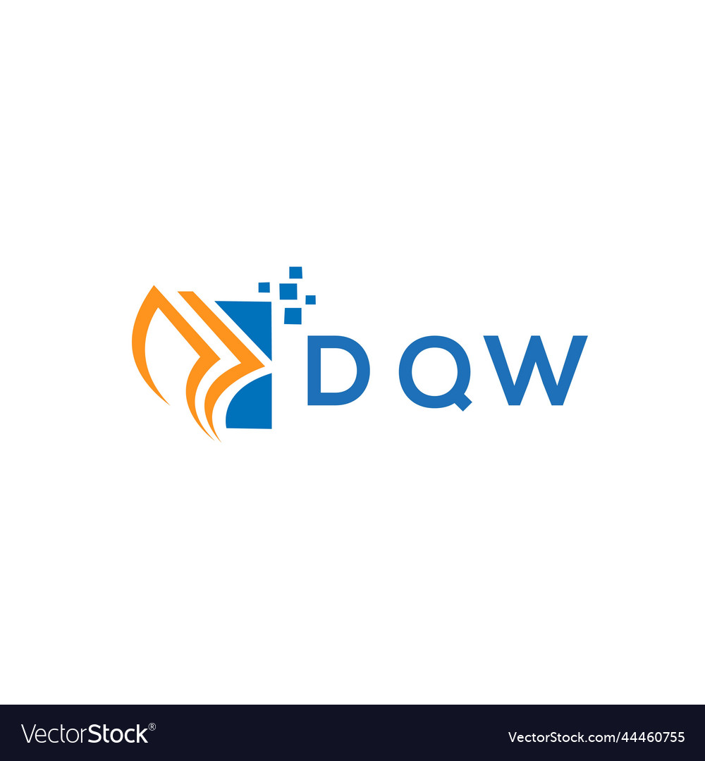 Dqw credit repair accounting logo design on white Vector Image