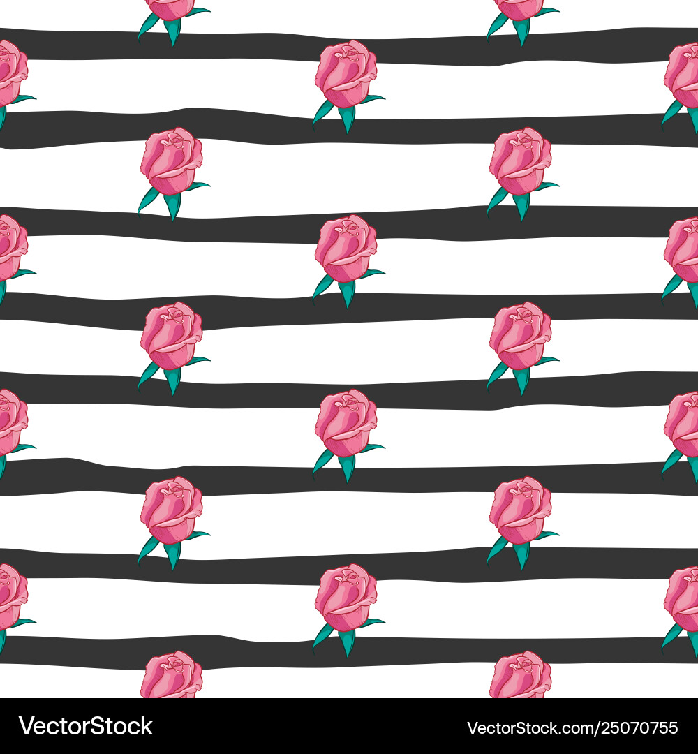 Flower rose seamless pattern floral rose seamless Vector Image