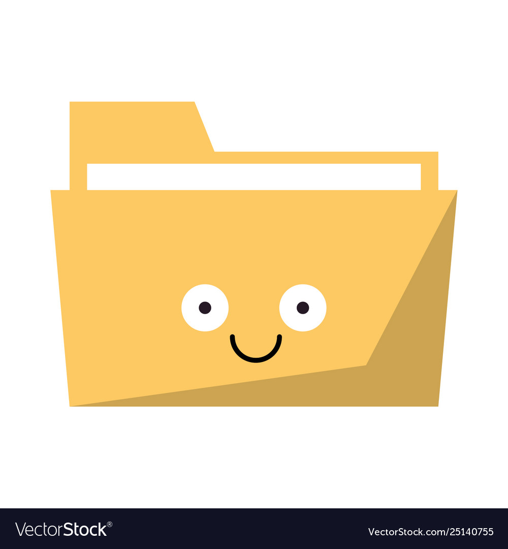 Folder document cute cartoon Royalty Free Vector Image