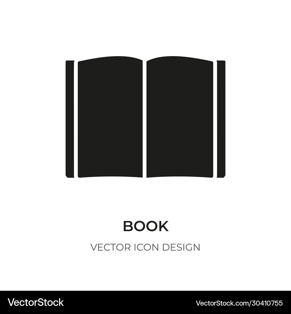 Glyph open book icon library logo flat sign Vector Image