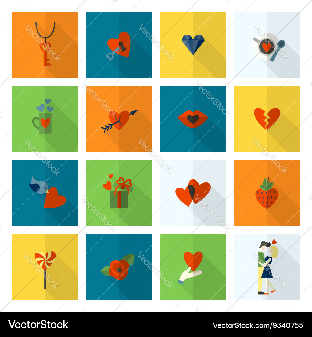 Happy valentines day icons Royalty Free Vector Image
