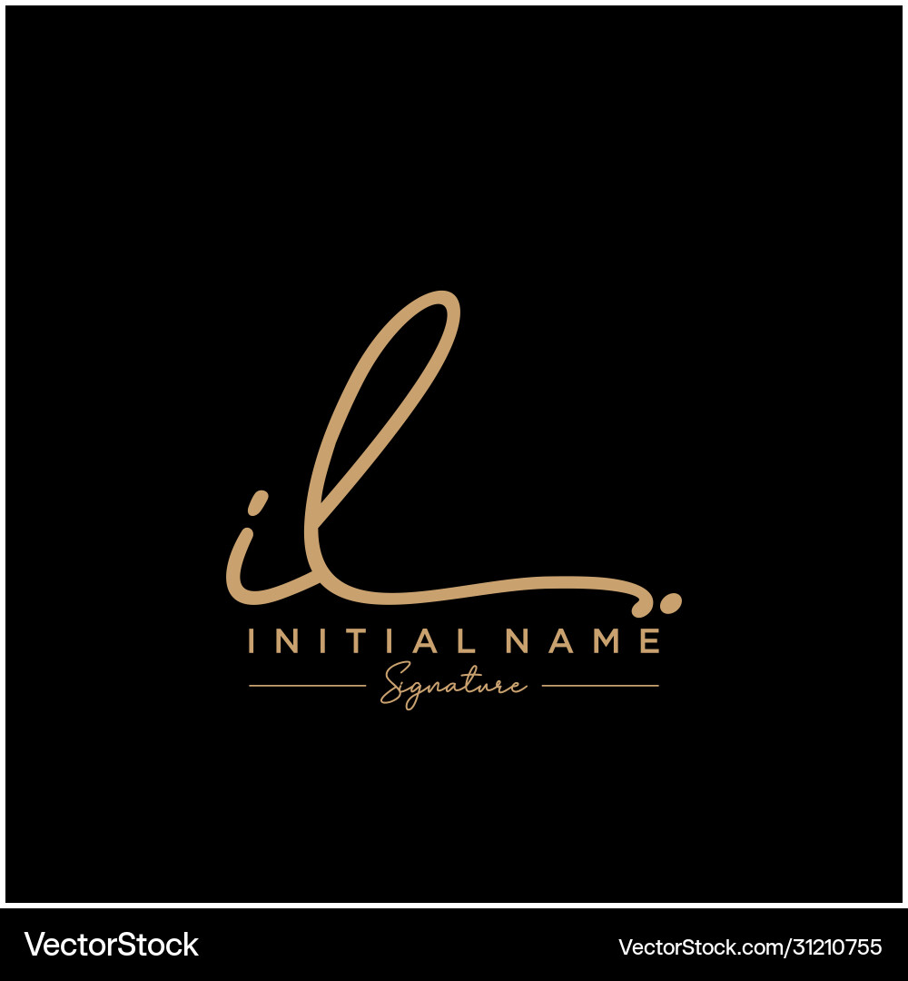 Letter il signature logo template Royalty Free Vector Image