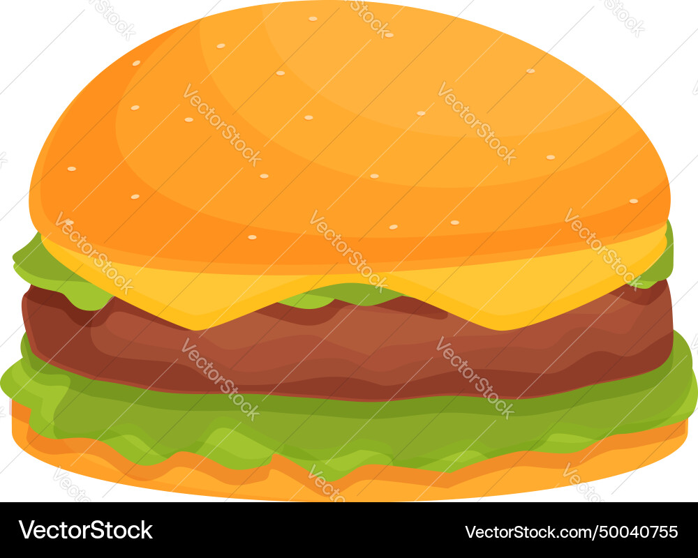 Low burger icon cartoon bun slice smash Royalty Free Vector