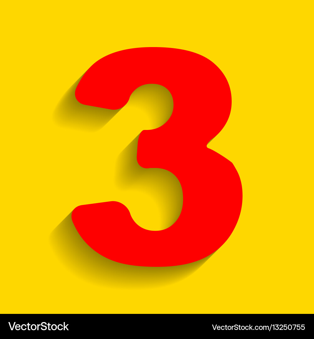 Number 3 sign design template element red Vector Image