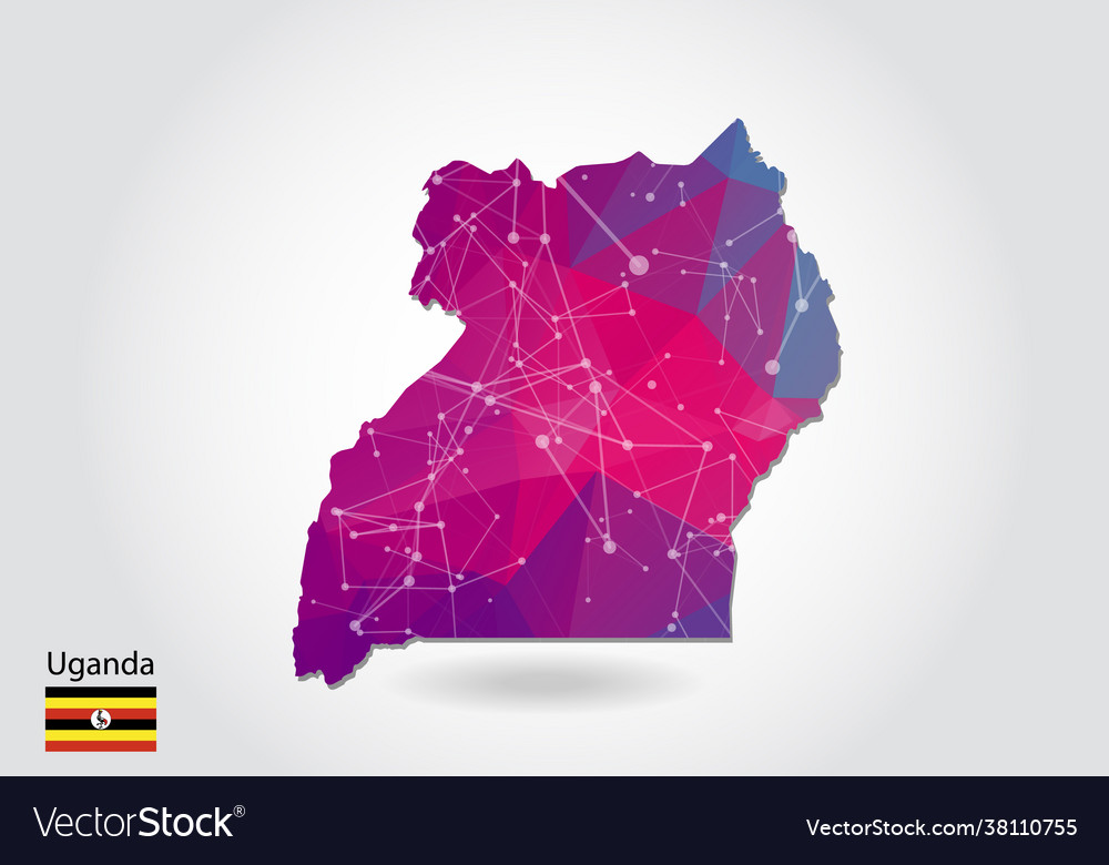 Polygonal uganda map low poly design made Vector Image