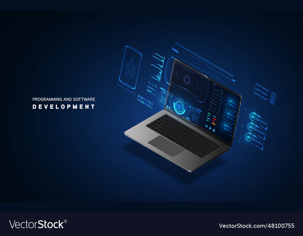 Programming and software development web page Vector Image Programming and software development web page Vector Image