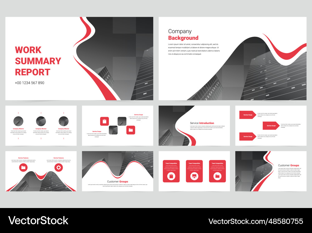 Red creative modern business company slide present