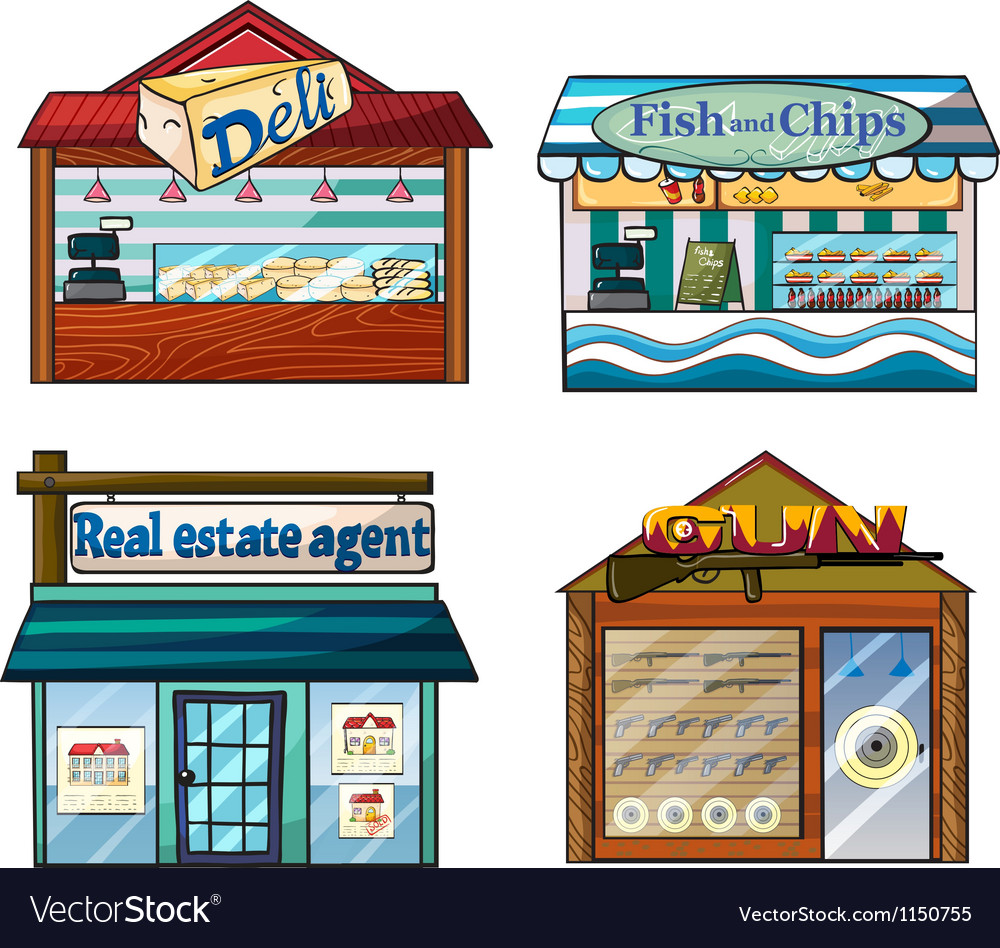 Shops set Royalty Free Vector Image - VectorStock