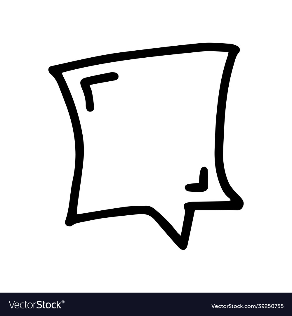 Speech bubble line doodle simple icon Royalty Free Vector