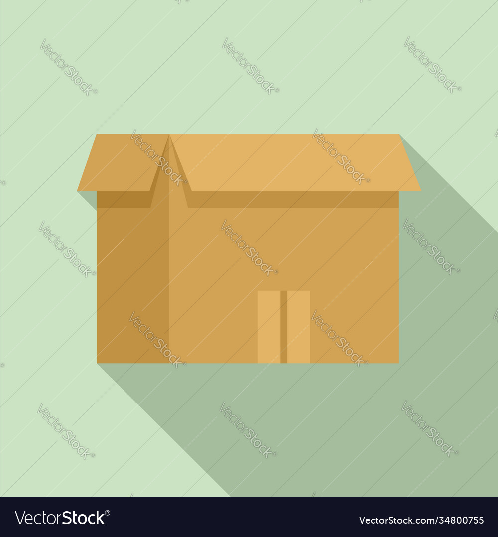 Storage objects box icon flat style Royalty Free Vector