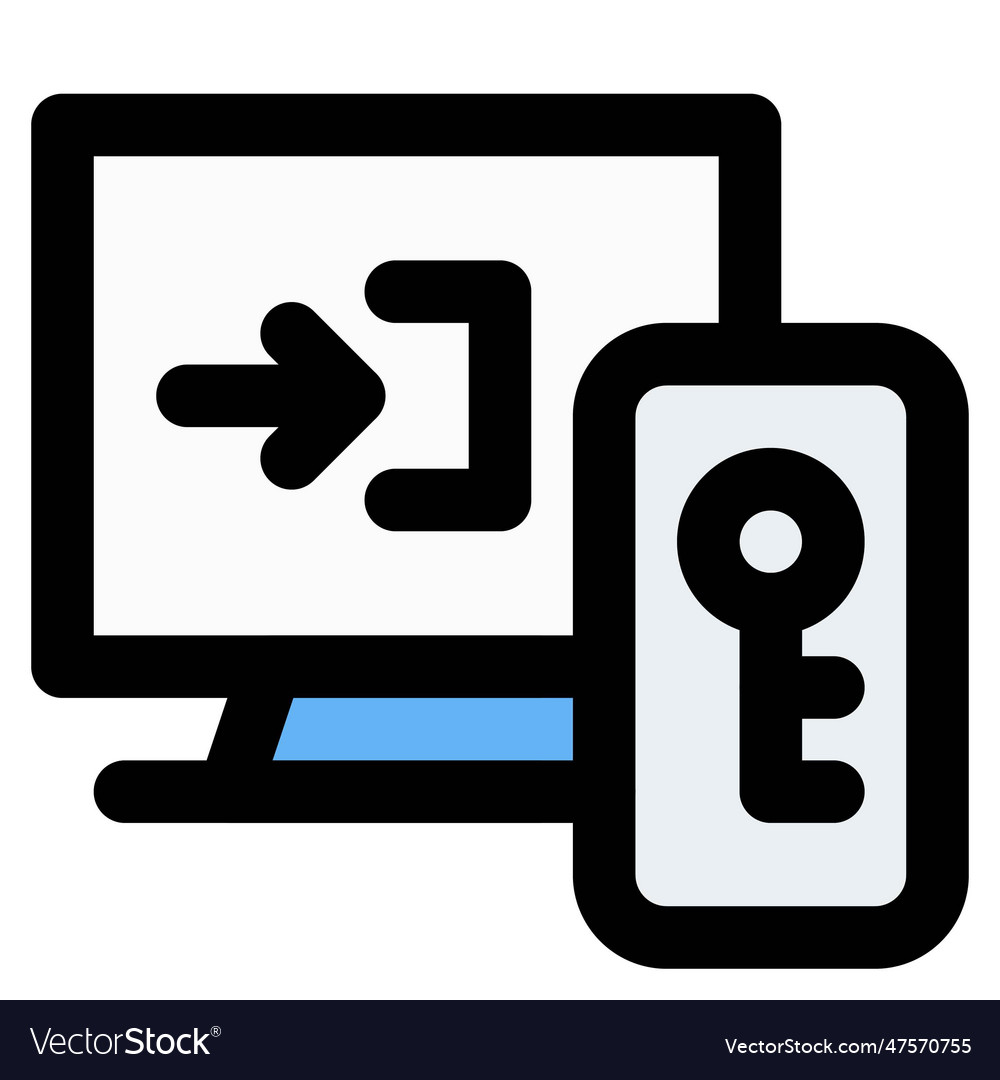 Two factor authentication for system security Vector Image