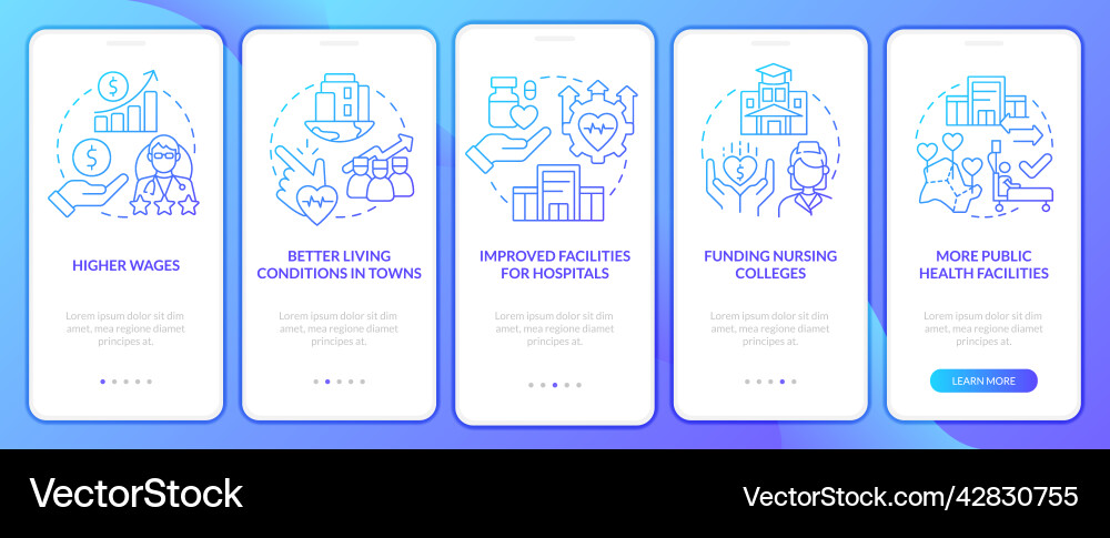 Ways to healthcare system redesign blue gradient Vector Image