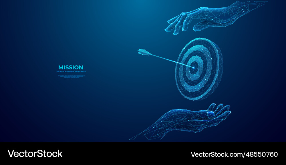 Abstract close-up hands holding a target with bow Vector Image