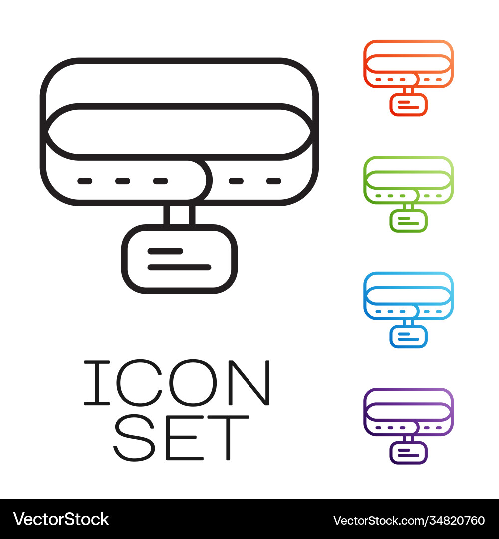 Black line collar with name tag icon isolated Vector Image