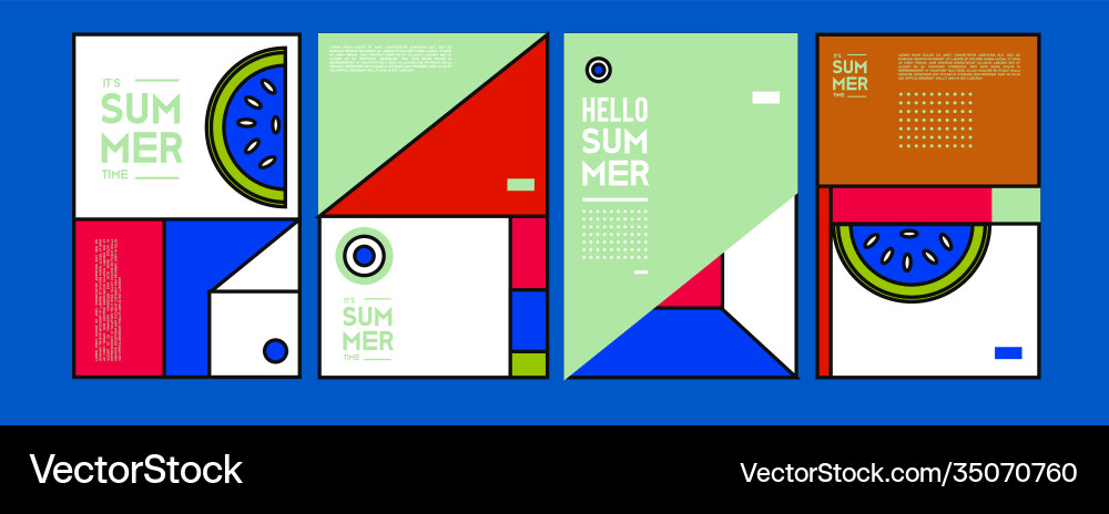 Colorful geometric summer background 2021 Vector Image