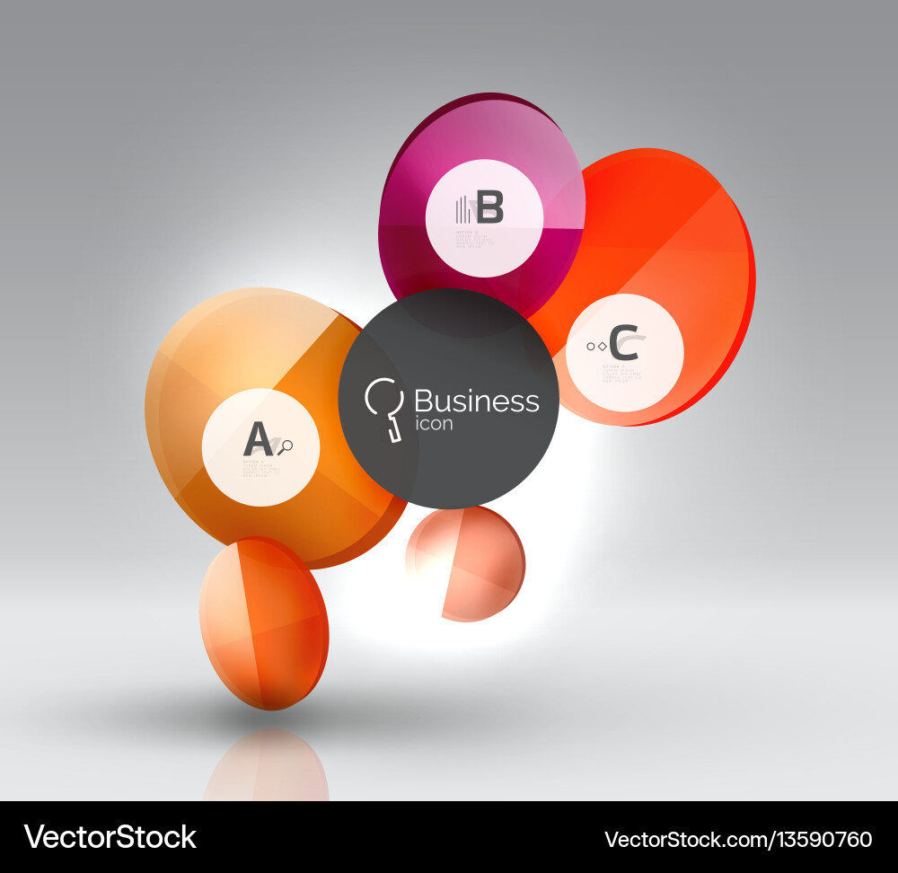 Colorful glossy circle infographics Royalty Free Vector