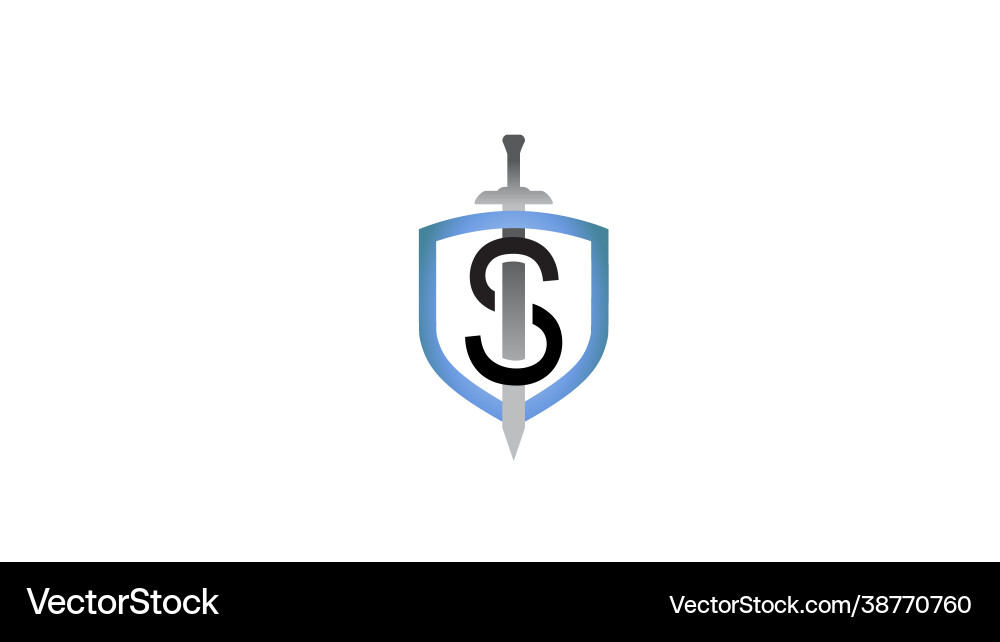 Creative shield letter s sword logo symbol design Vector Image