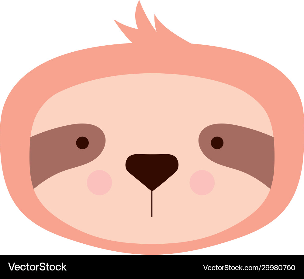 Cute sloth cartoon flat style icon design Vector Image