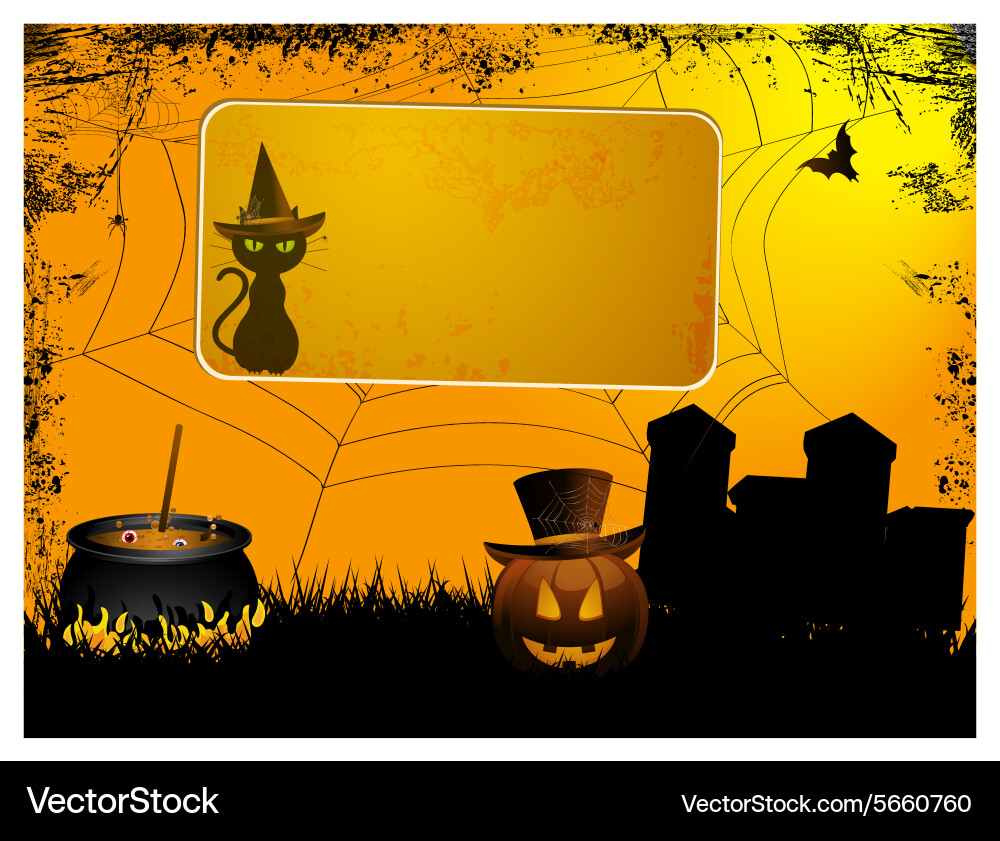 Halloween sign over spooky background Royalty Free Vector