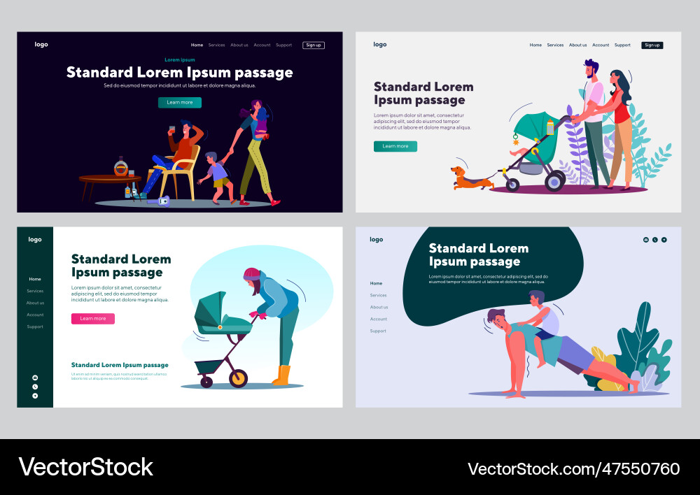 Happy or toxic parents set Royalty Free Vector Image